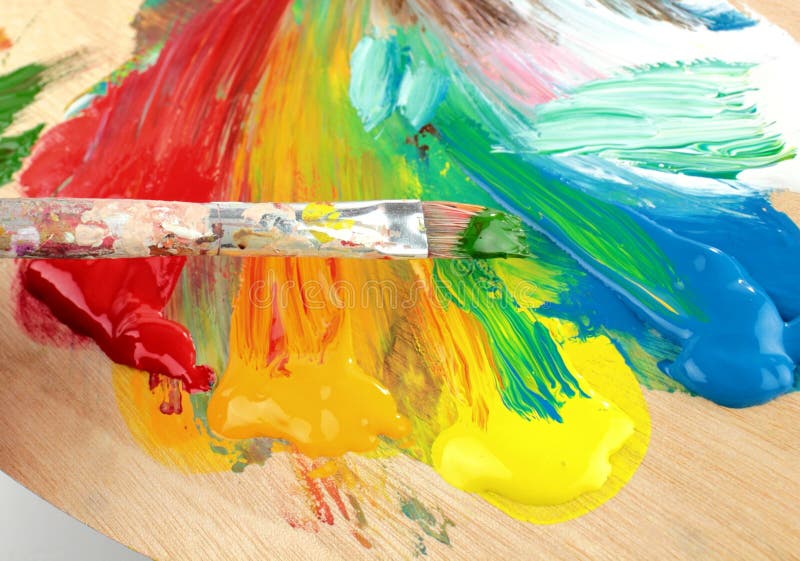 Tavolozza, Colori E Pennello Dell'artista Illustrazione di Stock ... Tavolozza, Colori E Pennello Dell'artista Illustrazione di Stock ...
