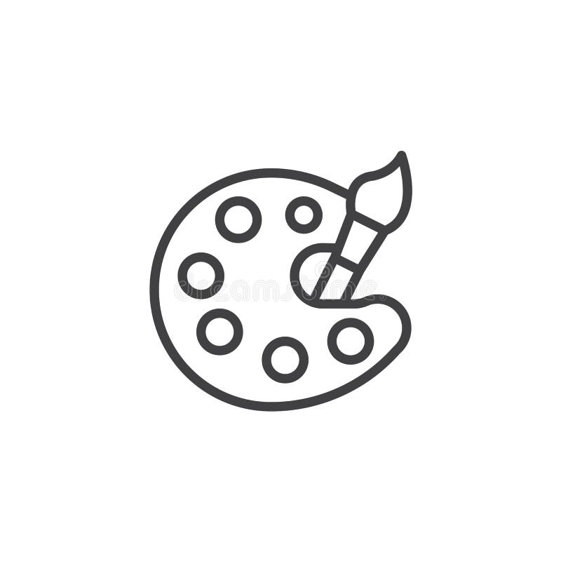 Icona Pennello Pittura E Linea Tavolozza Illustrazione Vettoriale ...