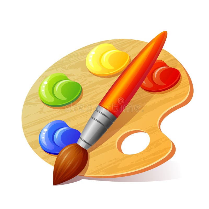 Tavolozza D'arte Con Pitture Tavolozza Stilizzata Tavolozza Logo Con ...