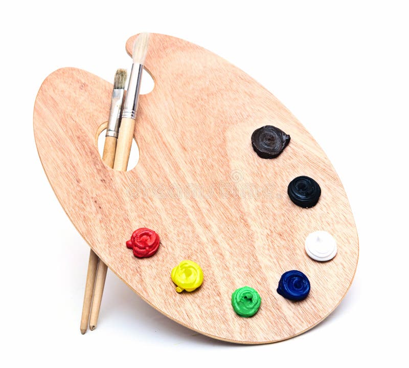 Tavolozza di legno di arte fotografia stock. Immagine di arancione ...