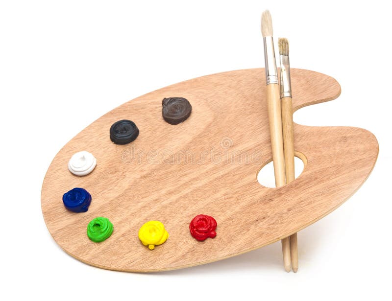 Tavolozza di legno di arte immagine stock. Immagine di colpo - 34690981