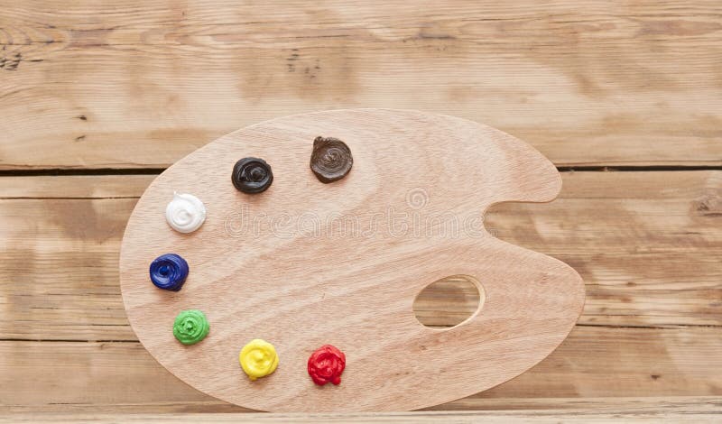 Tavolozza di legno di arte immagine stock. Immagine di artistico - 34690961