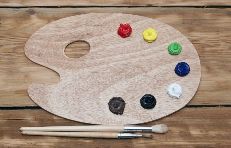 Tavolozza di legno di arte fotografia stock. Immagine di arancione ...