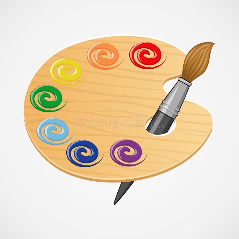 Tavolozza Di Legno Di Arte. Illustrazione Vettoriale - Illustrazione di ...