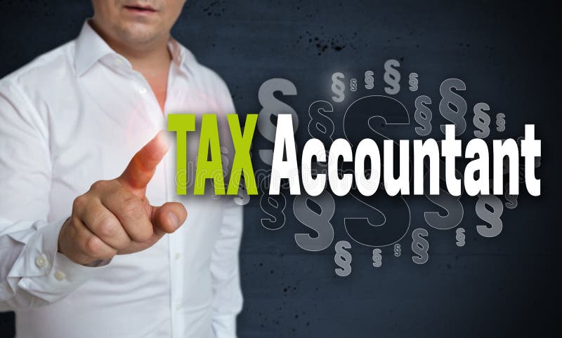 Tax Accountant Touchscreen is Operated by Man Concept Stock Image ...