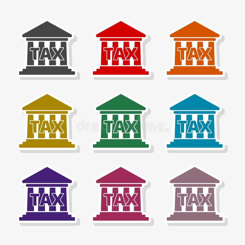 Tax, Bank building icon stock vector. Illustration of exterior - 159239287