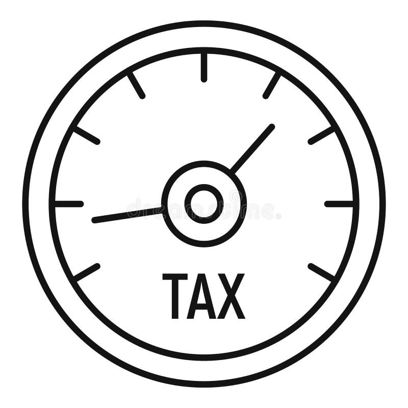 Tax Clock Icon, Outline Style Stock Vector - Illustration of financial ...
