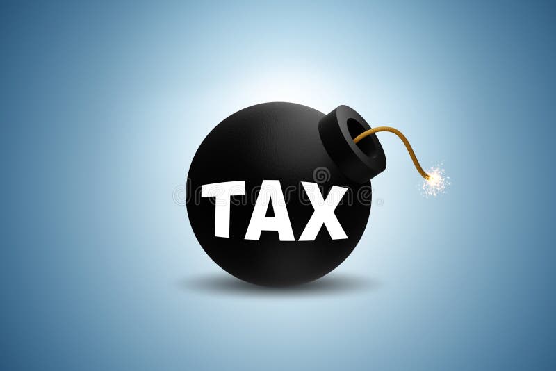 Tax Concept with Exploding Bomb Stock Illustration - Illustration of ...
