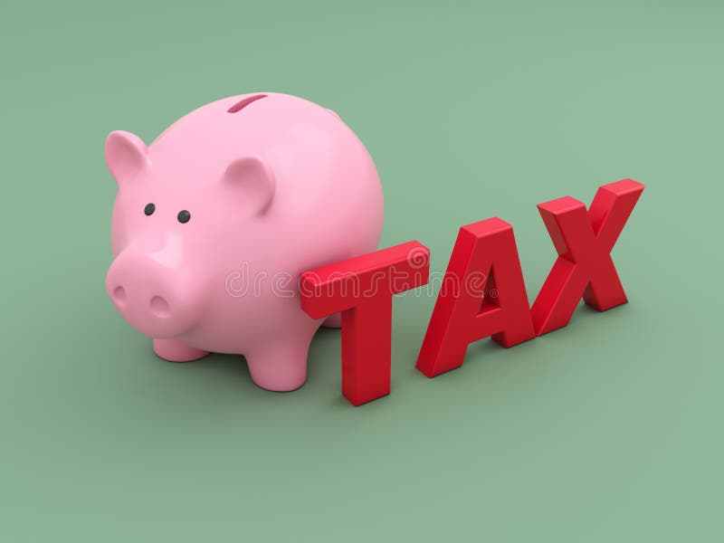 Tax Concept with Piggy Bank - Stock Illustration - Illustration of ...