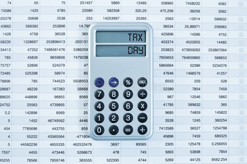 Tax Day in the Display of a Calculator Stock Image - Image of benefits ...