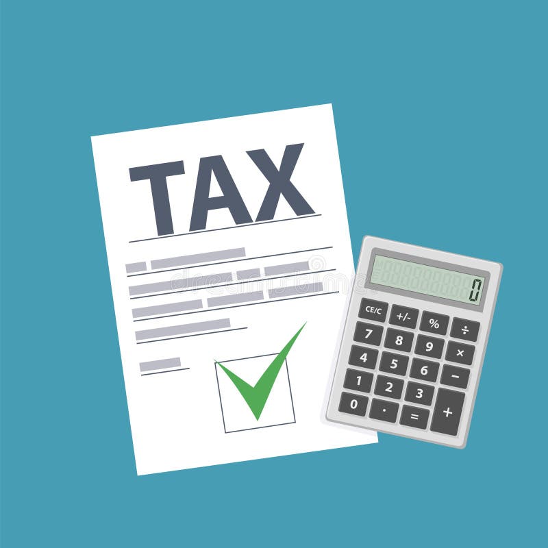 Tax Declaration with Approved Checkmark and Calculator Stock Vector ...