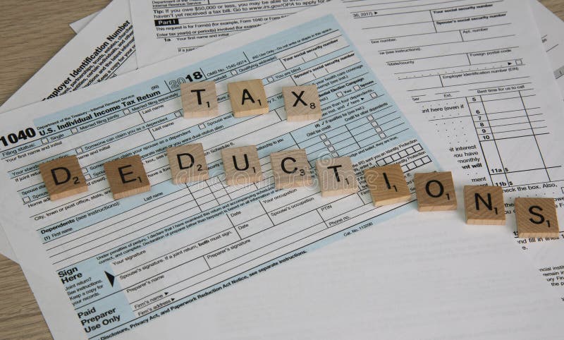 Tax Forms Spelled Out Tax Deductions Editorial Image - Image of ...