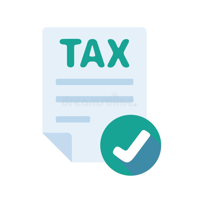 Tax Document Icon with Check Mark Document Verification Concept Stock ...