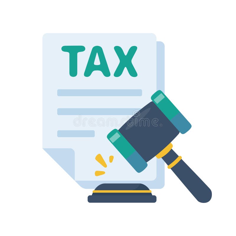 Tax Document Icon Tax Filing Documents with Legal Hammer Stock Vector ...