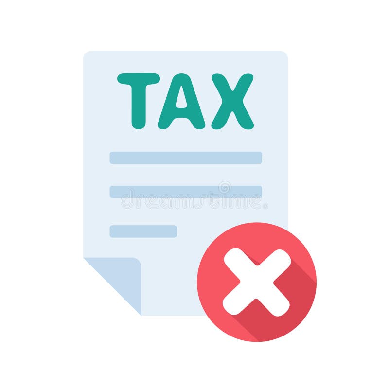 Tax Document Icon with Wrong Sign Document Verification Concept Stock ...