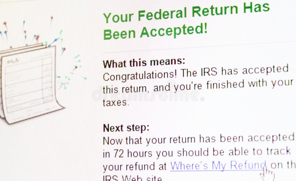 Tax eFiling Confirmation editorial stock photo. Image of internal ...