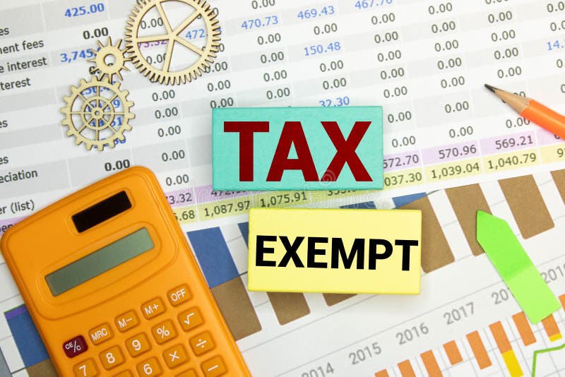 TAX EXEMPT Sign on the Piece of Paper Stock Photo - Image of confidence ...