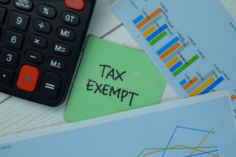 Tax Exempt Write on Sticky Notes Isolated on Wooden Table Stock Image ...