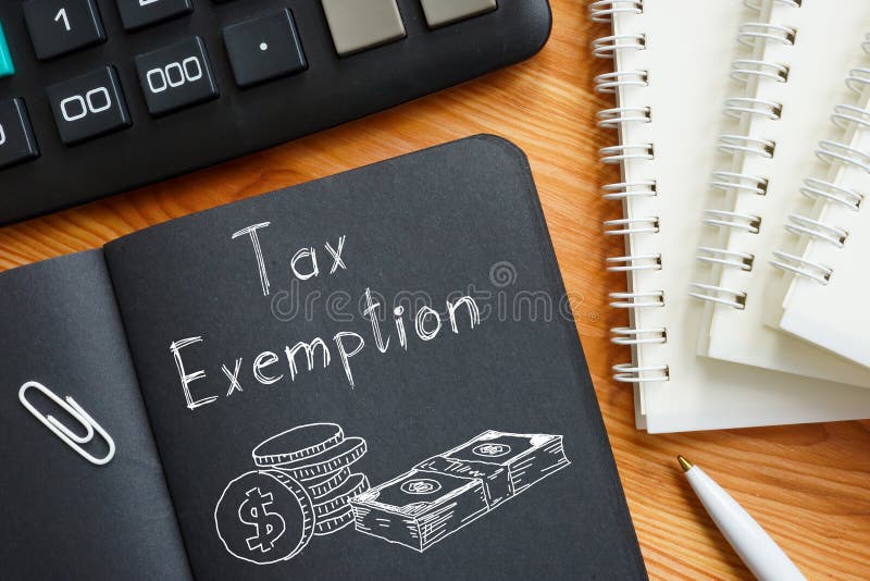 Tax Exemption is Shown Using the Text Stock Image - Image of accounting ...