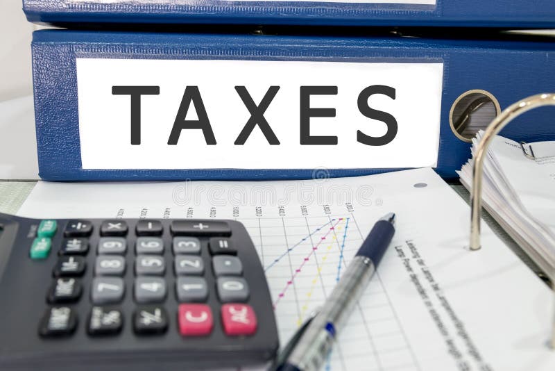 Tax File Folder on the Table Stock Image - Image of business, office ...