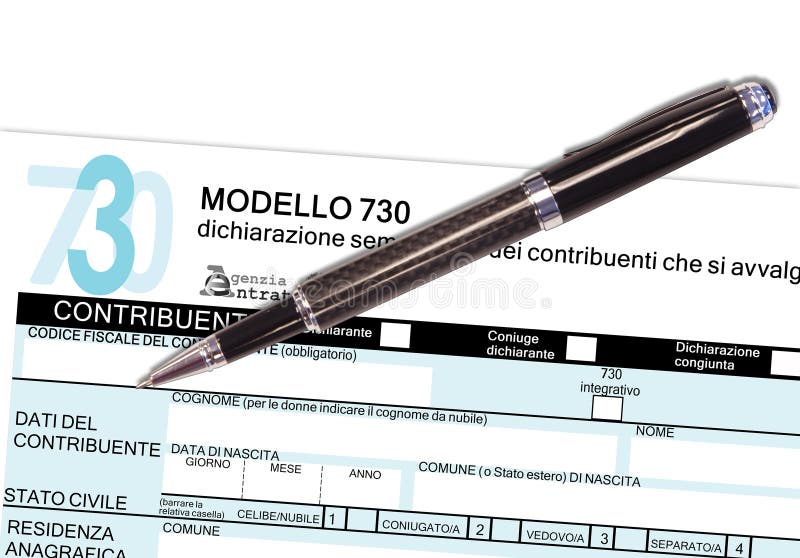 Italian 730 Tax Form, 2015 Edition Stock Image - Image of calculate ...