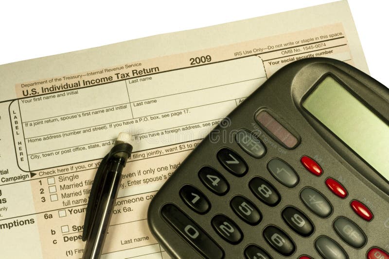 Tax form and calculator stock image. Image of financial - 13317149