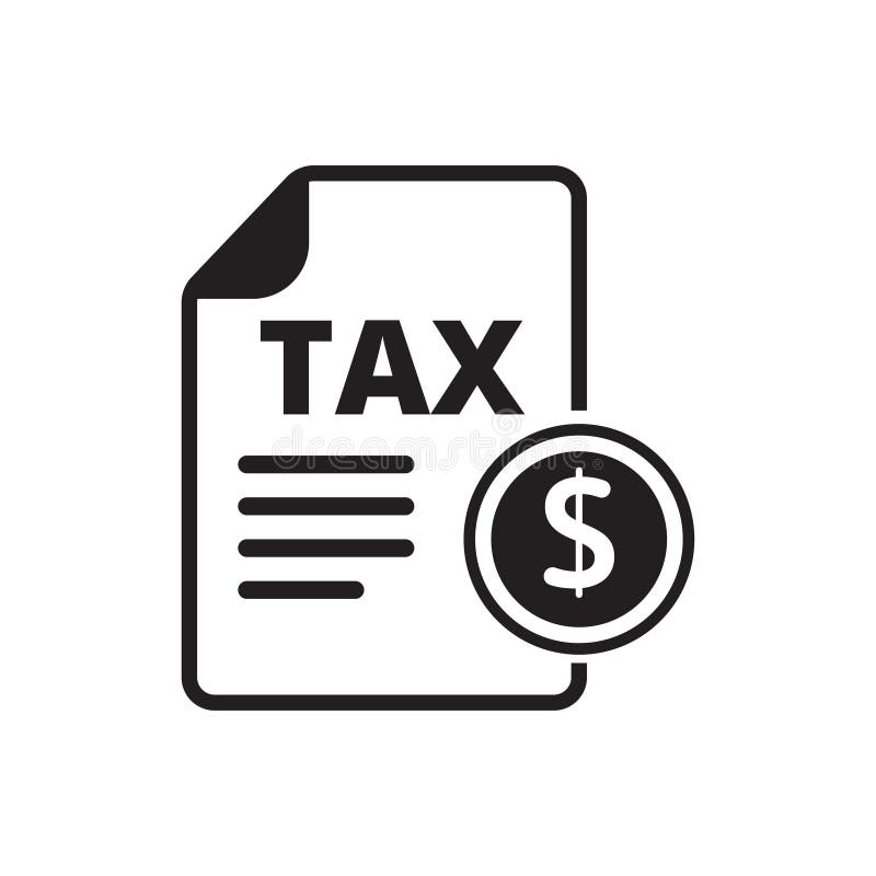 Tax Form Icon with Black and White Style Stock Vector - Illustration of ...