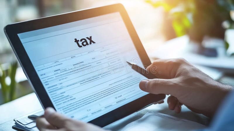 Tax Form Online. Digital Filing from Home. E-File Concept Stock ...