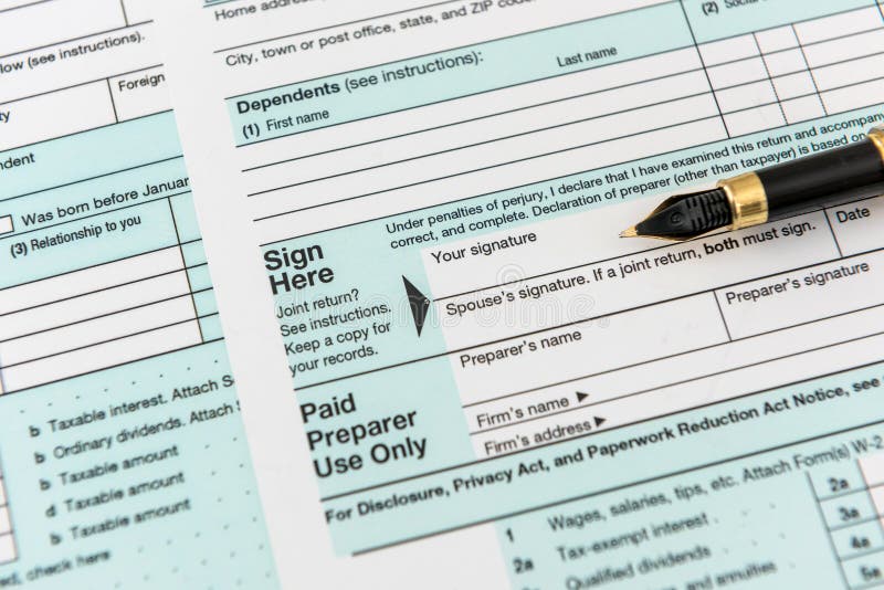 1040 Tax Form with Pen, Finance Document Stock Photo - Image of legal ...