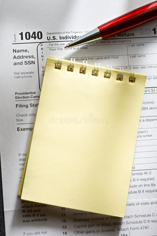 Tax form and a red pen stock photo. Image of personal - 22130848