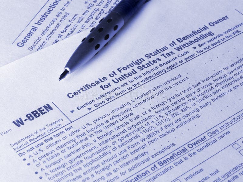 Tax form W-8BEN stock photo. Image of banking, file, 8ben - 10205228