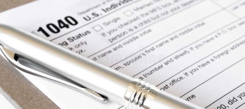 Tax Form 1040 for Tax Year 2012 for US Individual Tax Return with Pen ...