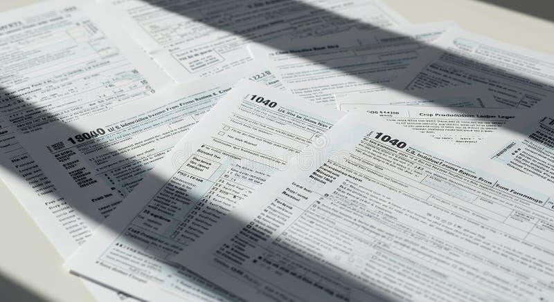 Tax Forms Completing IRS 1040 for Income Tax Return from Farm Farming ...