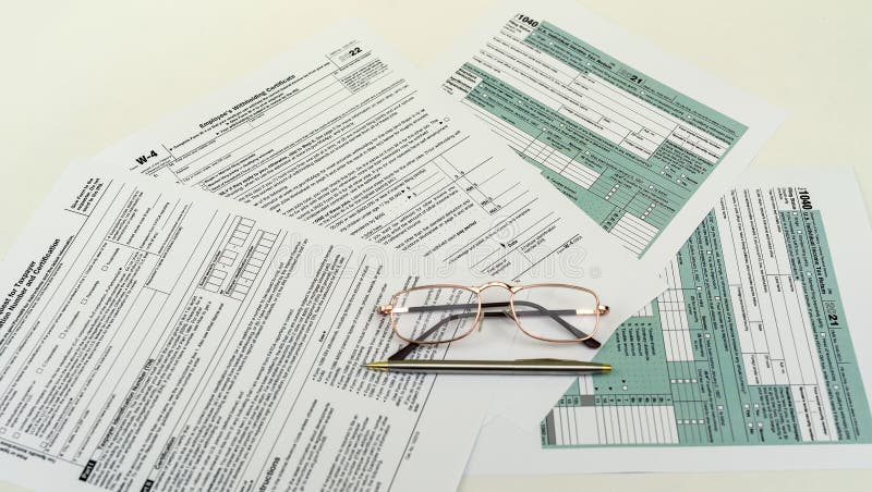 Tax Forms for the Current Year for US Citizens To File a Return. Stock ...