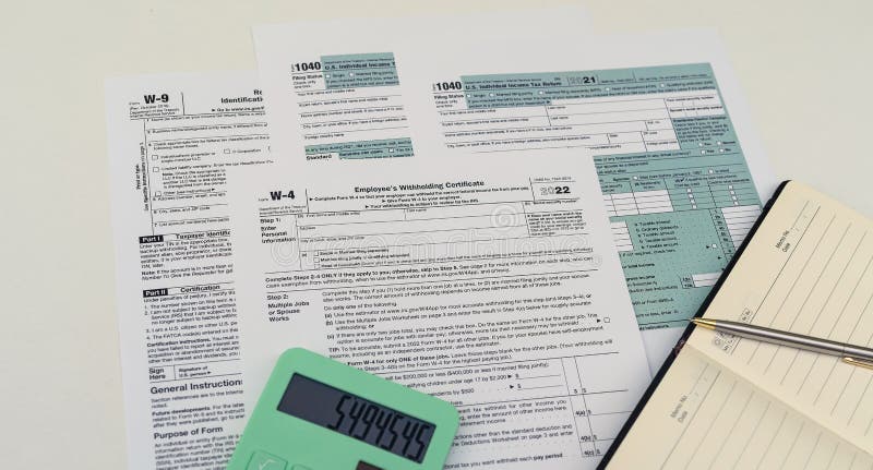 Tax Forms for the Current Year for US Citizens To File a Return. Stock ...
