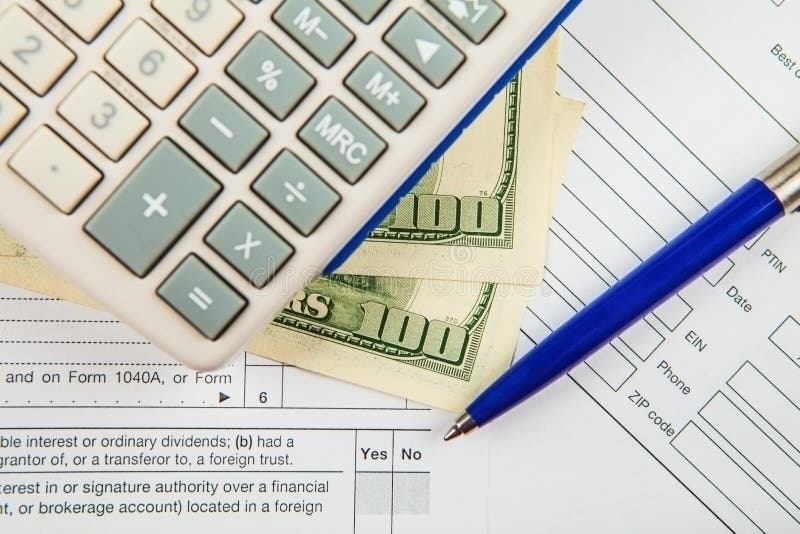 Tax Forms with 100 Dollar Bills Stock Photo - Image of dollars ...