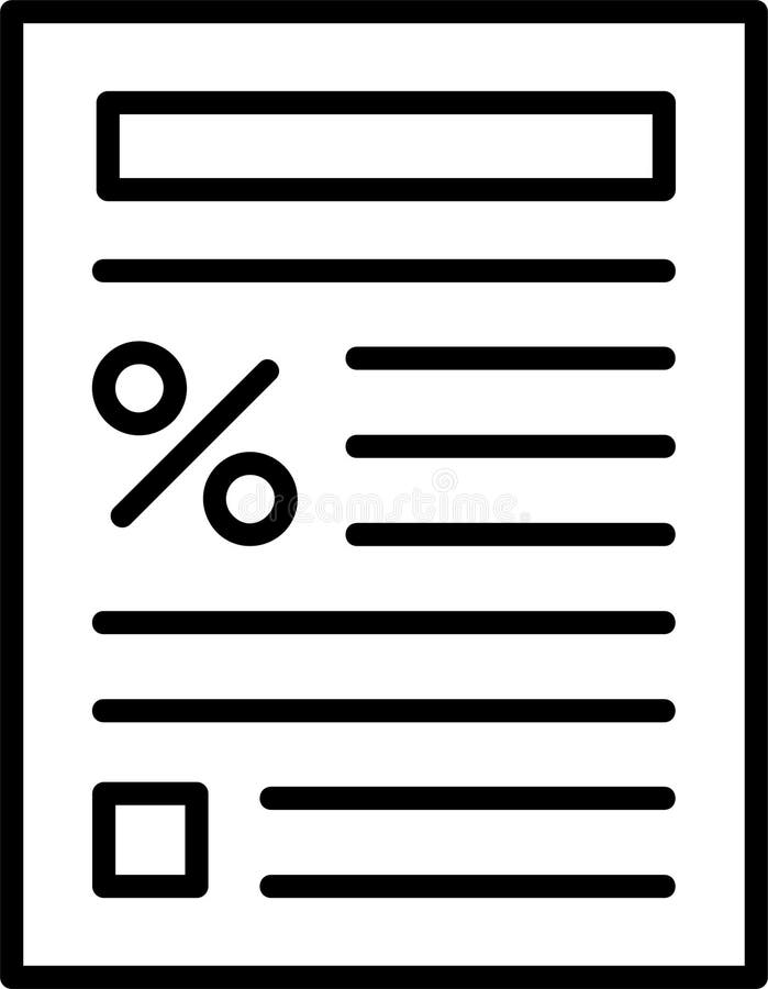 Tax Forms Outline Vector Icon Stock Vector - Illustration of financial ...
