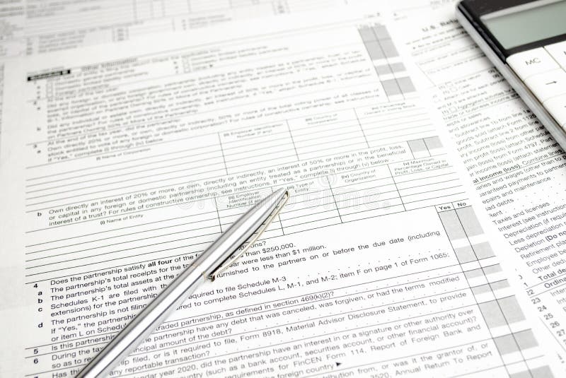 Tax Forms and Pen with Calculator. Tax Concept Stock Photo - Image of ...