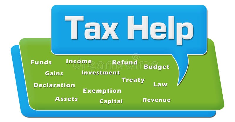 Tax Help Green Blue Word Cloud Comment Symbol Stock Illustration ...