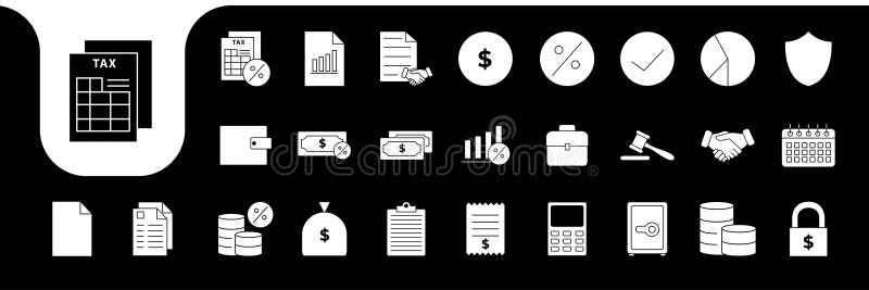 Tax Icon Set Collection Design Vector Stock Vector - Illustration of ...