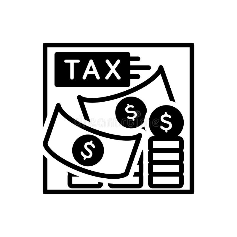 Black Solid Icon for Tax, Taxation and Financial Stock Vector ...