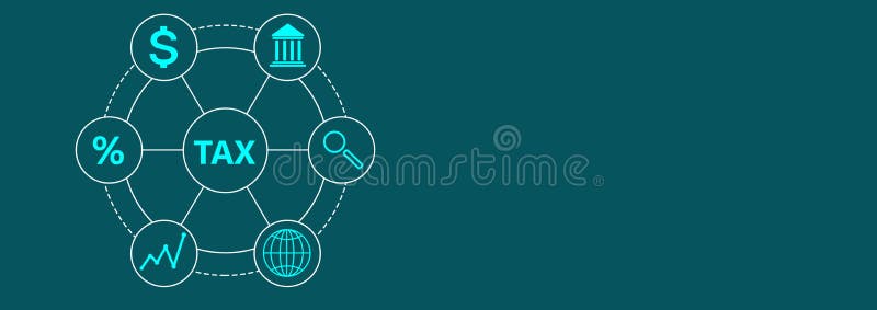 Tax Icons on Blue Background Stock Illustration - Illustration of male ...