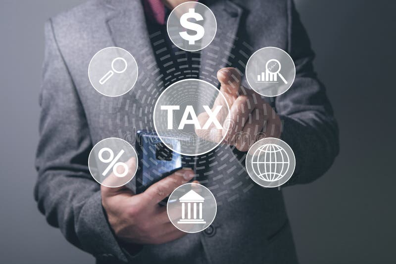 TAX and icons stock photo. Image of digital, financial - 261898394