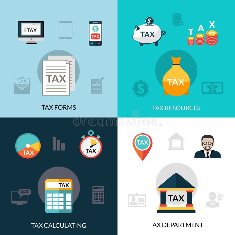Tax Icons Set stock vector. Illustration of resources - 210115501
