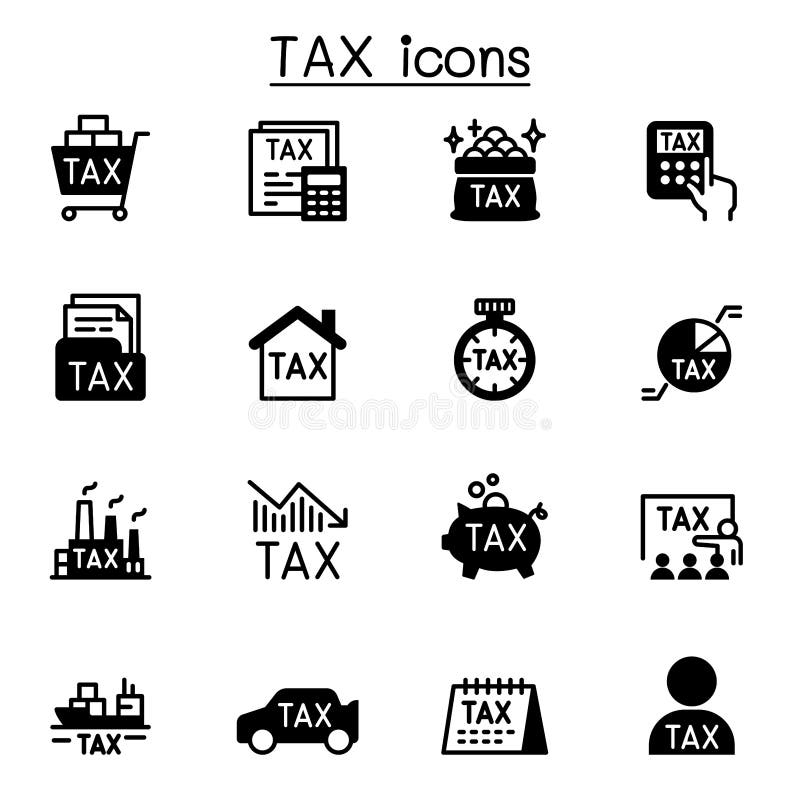 Tax Icons Set Vector Illustration Graphic Design Stock Illustration ...