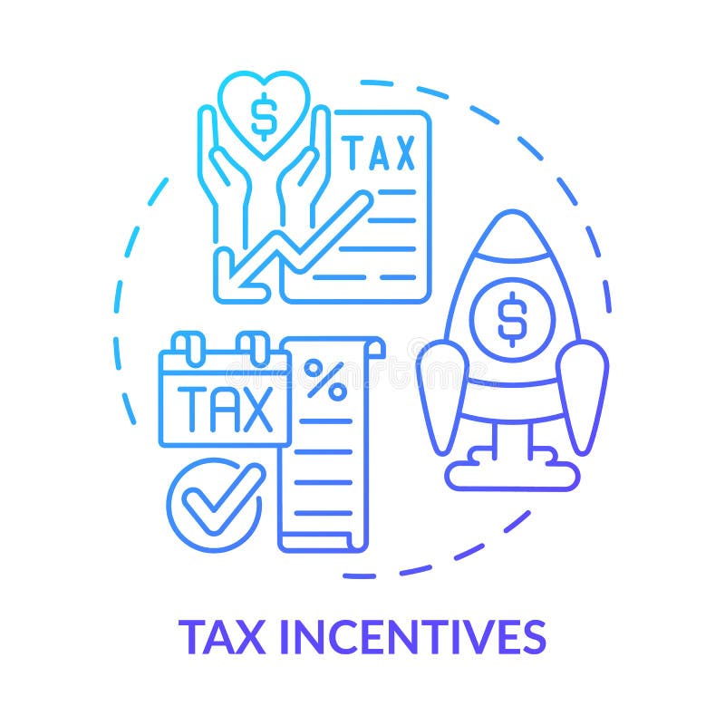 Tax Incentives Blue Gradient Concept Icon Stock Vector - Illustration ... Tax Incentives Blue Gradient Concept Icon Stock Vector - Illustration ...