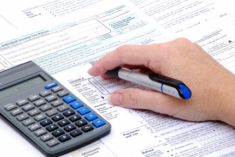 Tax Info editorial photo. Image of hand, calculator, financial - 17996656