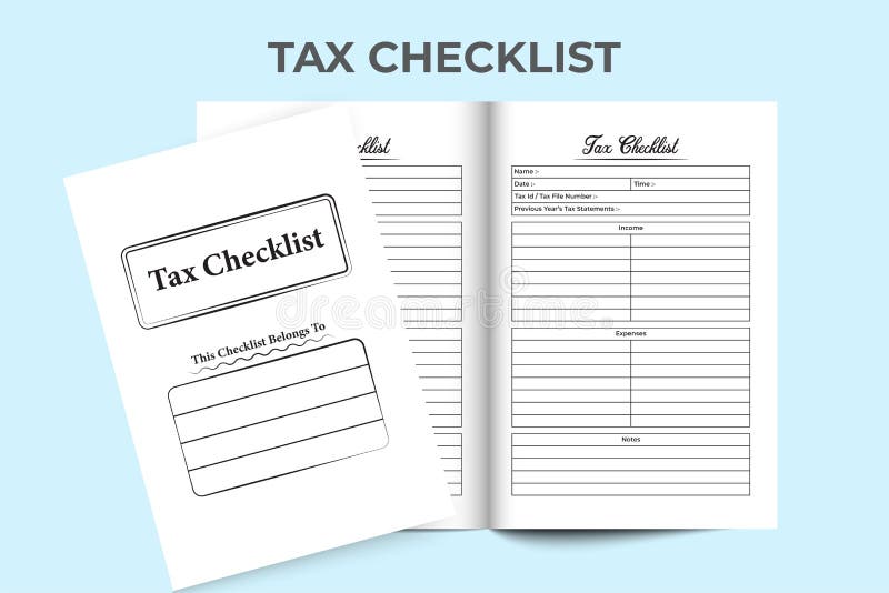 Tax Checklist KDP Interior Notebook. Employee Tax Information Checker ...