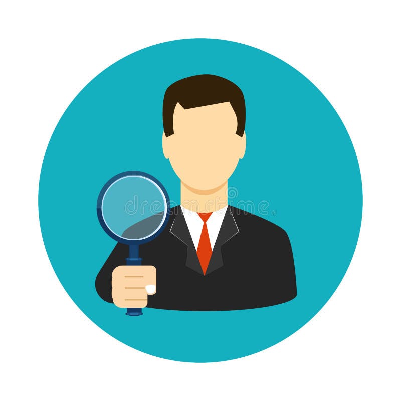 Tax Inspector Icon Flat Style. Vector Illustration Stock Illustration ...