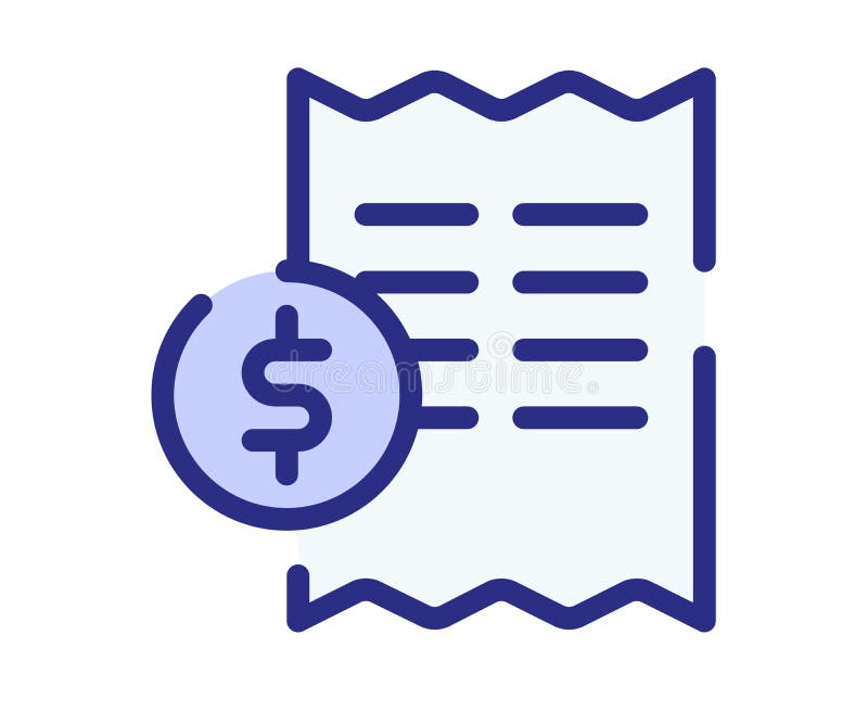 Tax Invoice Bill Single Isolated Icon with Dashed Line Style Stock ...